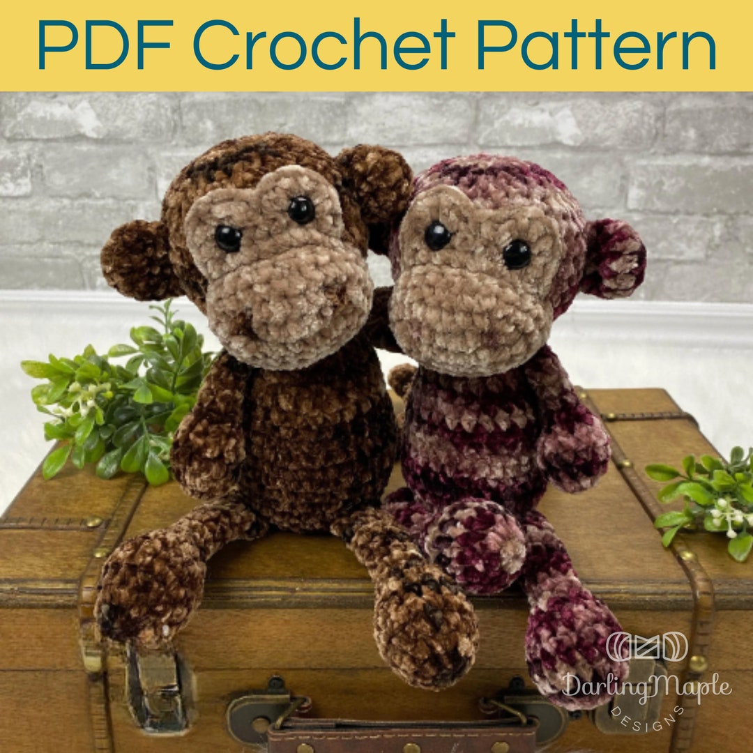 PDF Flip Flop Monkey Crochet Pattern. Monkey Amigurumi Stuffy. Wild ...
