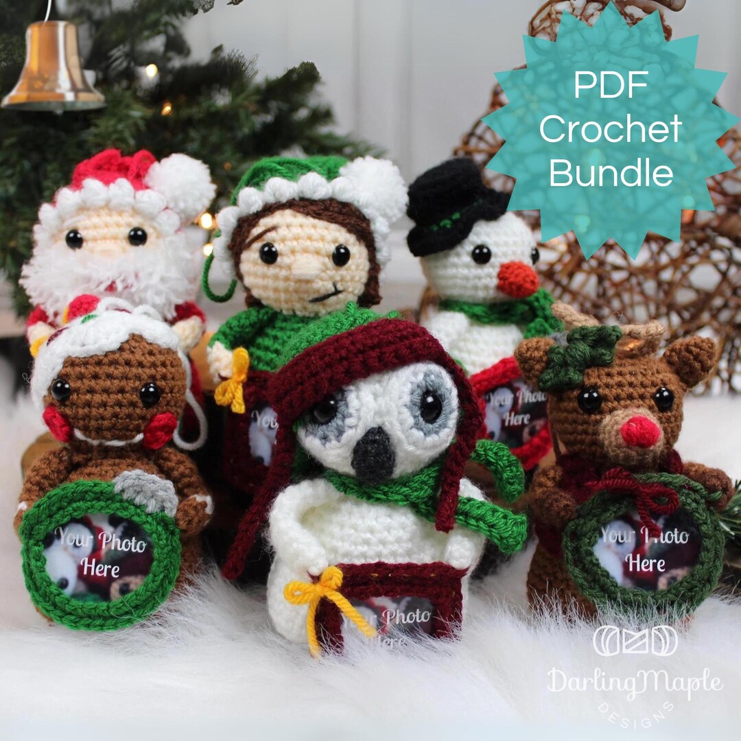 PDF Crochet Photo Frame Christmas BUNDLE. Holiday Picture Crochet ...