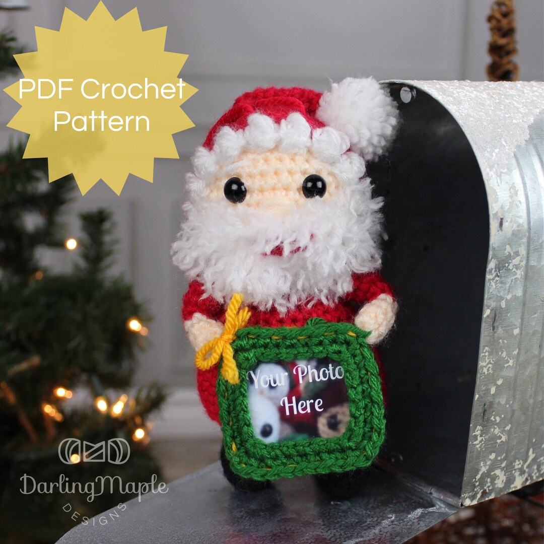 PDF Santa Crochet Pattern. St Nick Photo Frame Ornament. Cute Picture ...