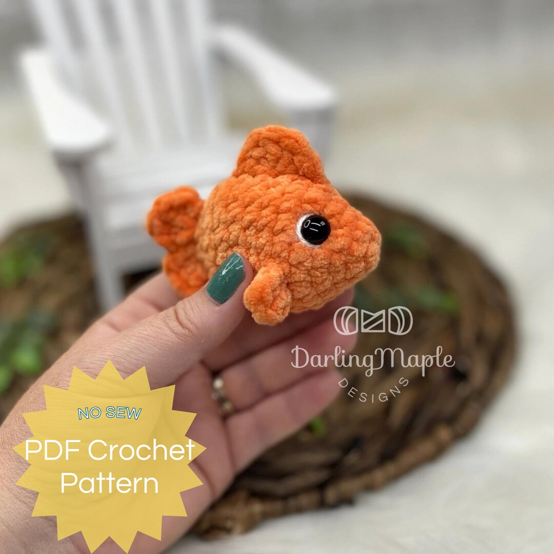 PDF No-sew Jelly Bean Goldfish Crochet Pattern. Small Sea Creature ...