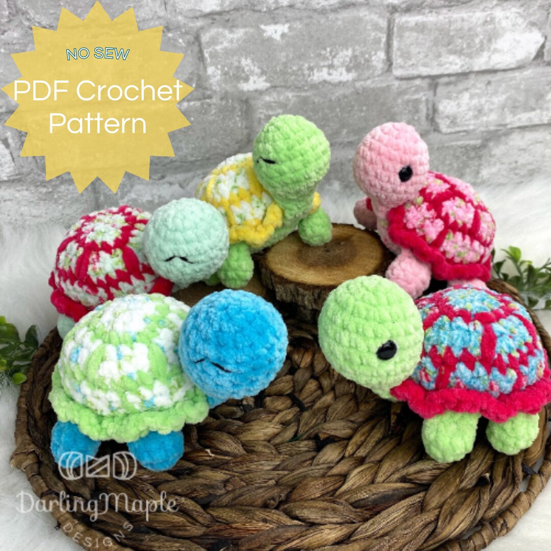 PDF No Sew Turtle Crochet Pattern. Amigurumi Mini Sea Turtle Squishy ...