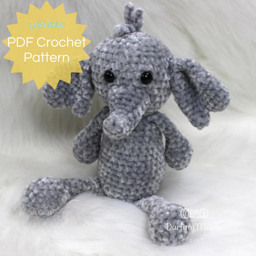 PDF Flip Flop Elephant Crochet Pattern. Safari Amigurumi Stuffy. Wild ...