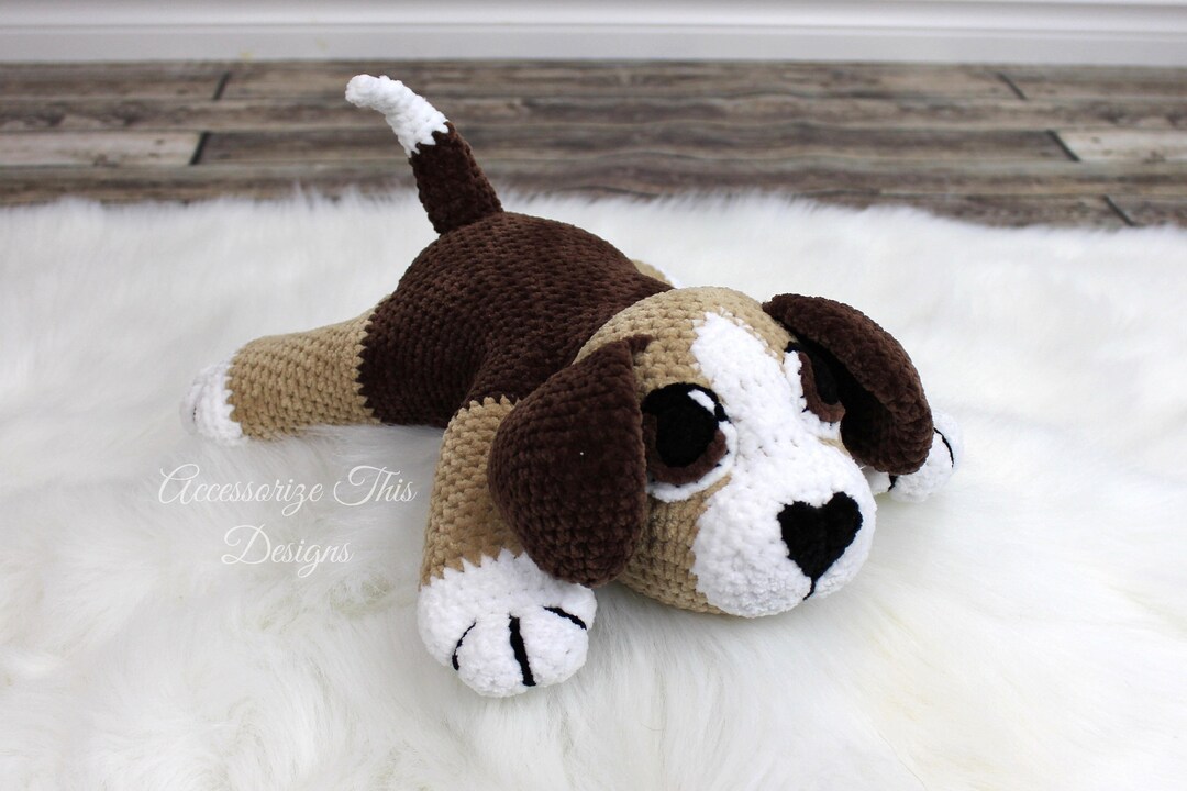 Crochet Pattern: "bentley" the Beagle Cuddler / Dog/ Puppy/ Amigurumi ...