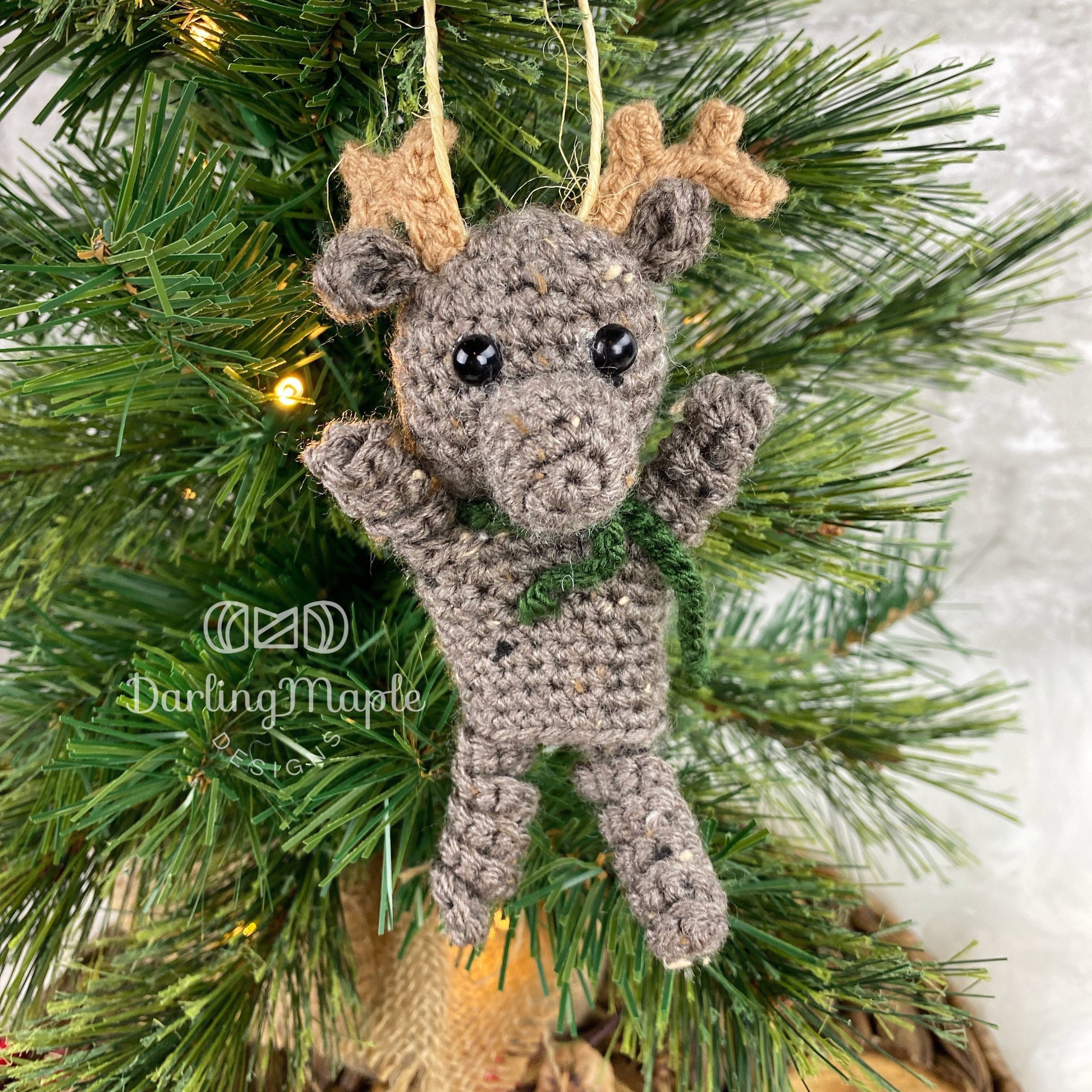 Crochet Pattern - Moose Candy Cane Ornament - Etsy
