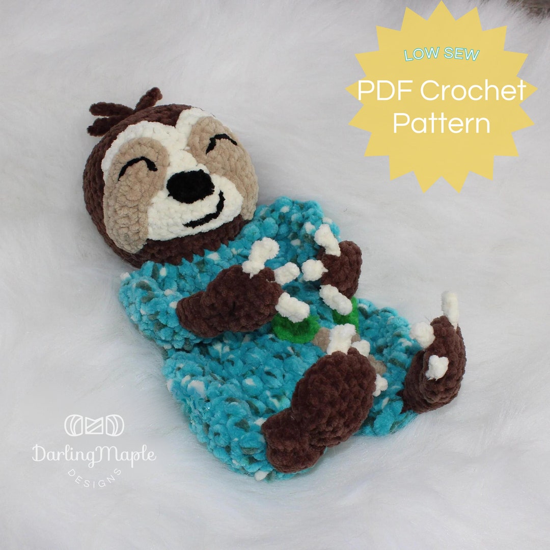 PDF Sloth Crochet Pattern. Forest Animal Ragdoll Lovey. Low-sew Stuffed ...