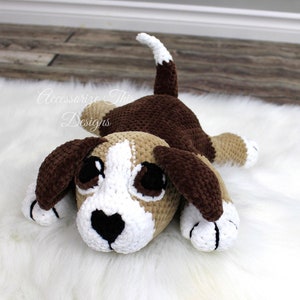 Crochet Pattern: "bentley" the Beagle Cuddler / Dog/ Puppy/ Amigurumi ...
