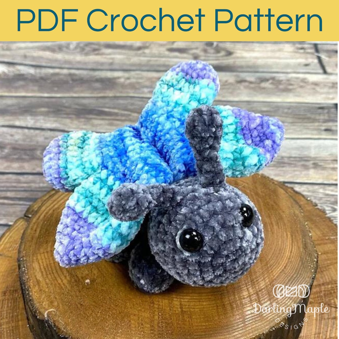 PDF Butterfly Crochet Pattern. Cute Insect Bug Amigurumi Stuffy. Softie ...
