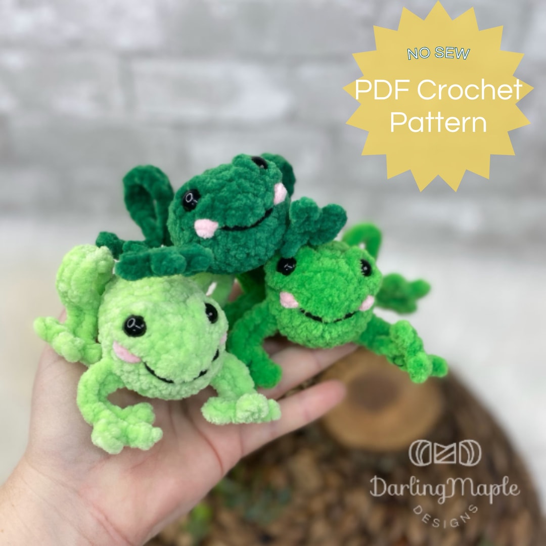 PDF No-sew Frog Crochet Pattern. Frankie the Frog Amigurumi. Cute Small ...