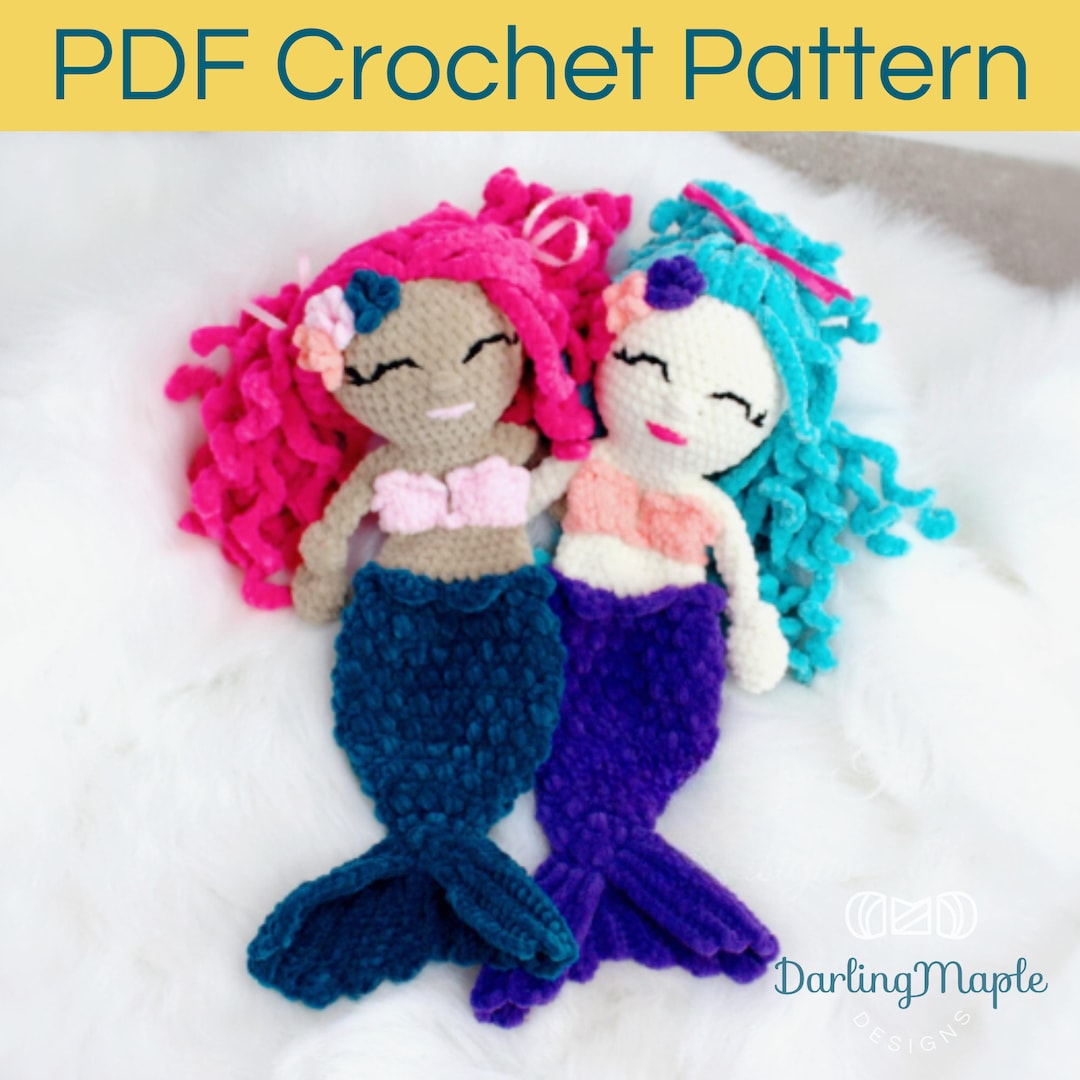 PDF Crochet Mermaid Pattern. Mermaid Ragdoll Lovey. Sea Creature ...
