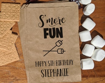 Smores Camping Party Favor Bag Toppers Backyard Theme Party Smores ...
