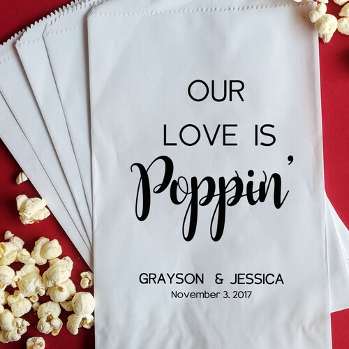 Our Love is Poppin' Wedding Popcorn Bags Engagement - Etsy