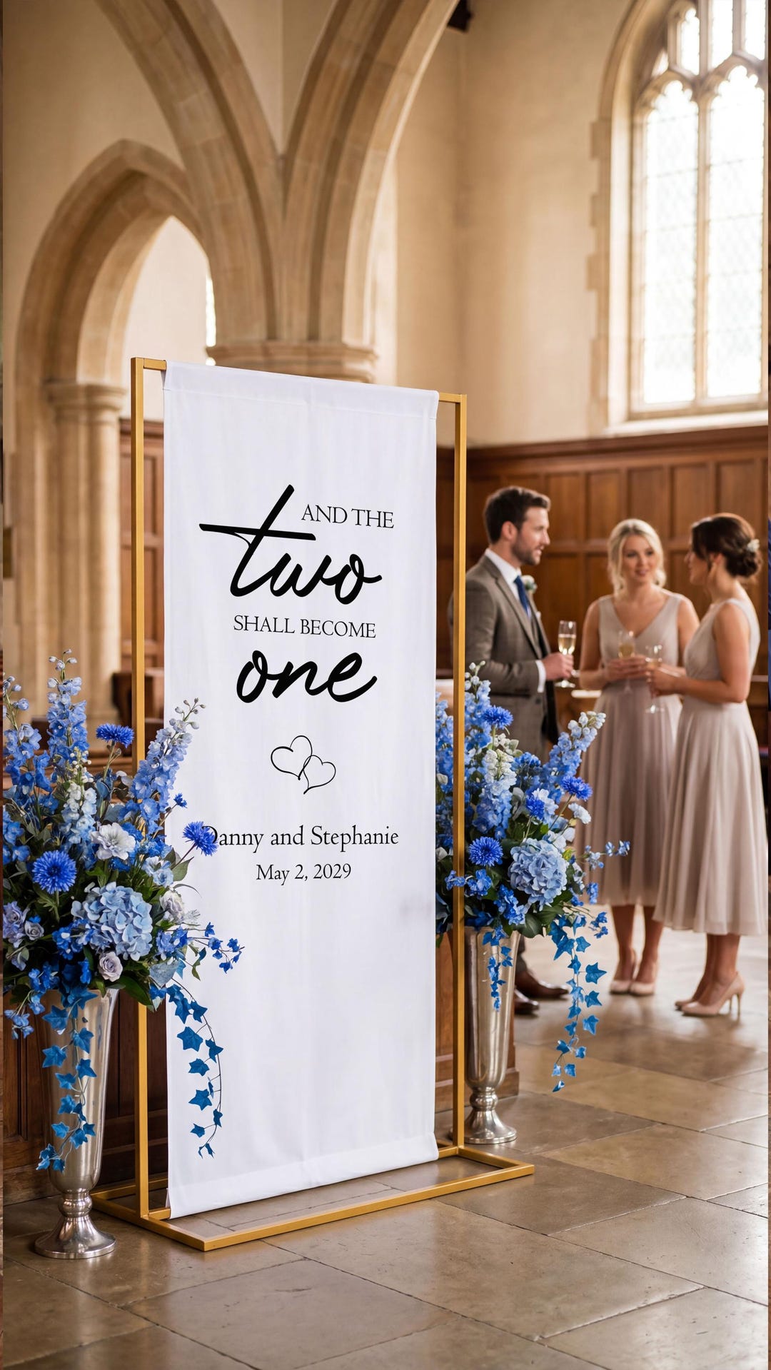 Wedding Welcome Sign With Stand | Personalized Vinyl Wedding Banner ...