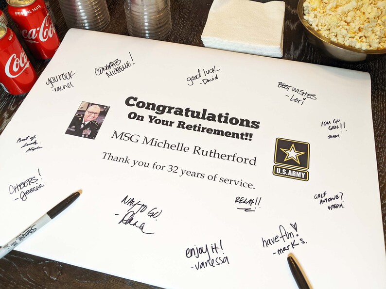 Retirement Signature Poster Retirement Keepsake Retiremet | Etsy