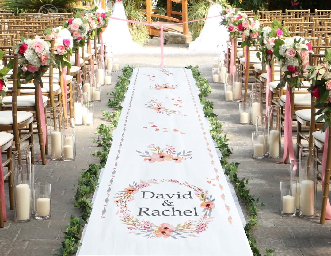Custom Floral Wedding Aisle Runner: Personalized Ceremony Decor - Etsy