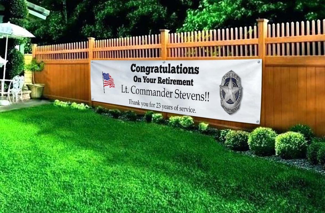 Personalized Retirement Banner: Military, Police, or Any Profession - Etsy