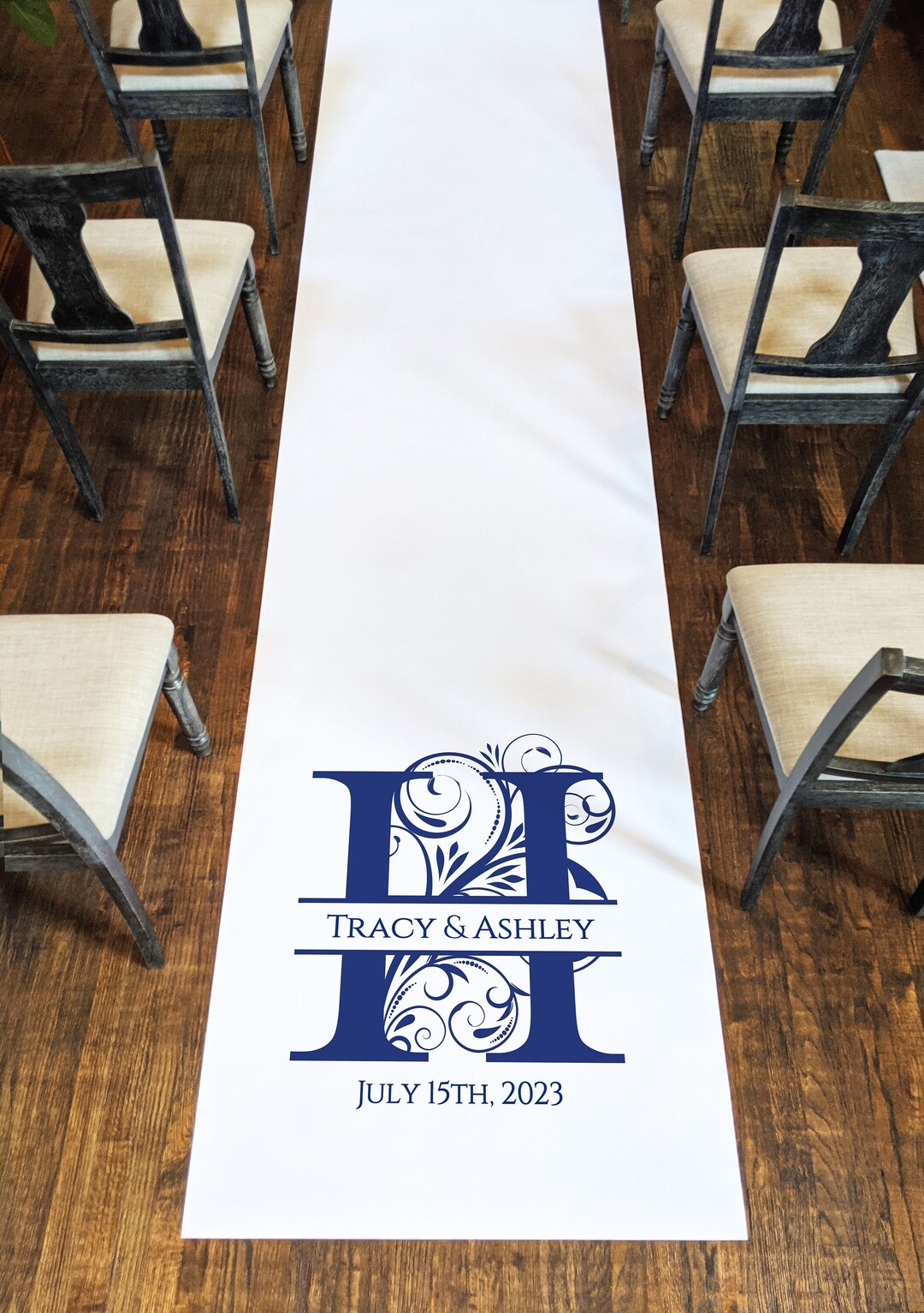 Custom Monogram Wedding Aisle Runner: Paper or Vinyl, Personalized ...