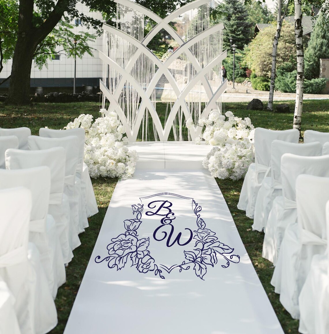 Custom Monogram Wedding Aisle Runner: Formal Ceremony Decor - Etsy