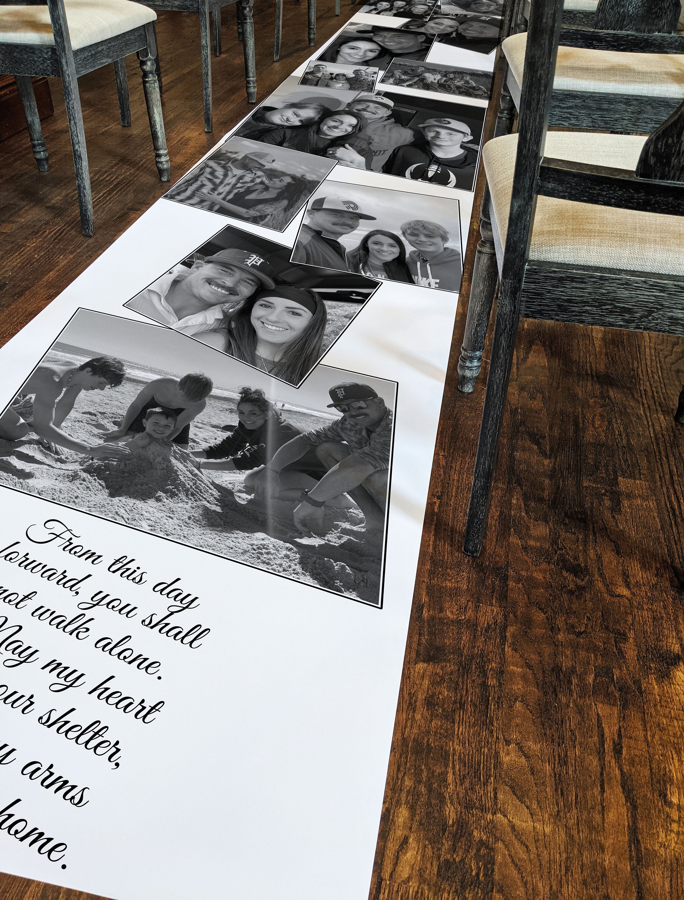 Black and White Wedding Decor Engagement Party Custom Aisle Runner ...