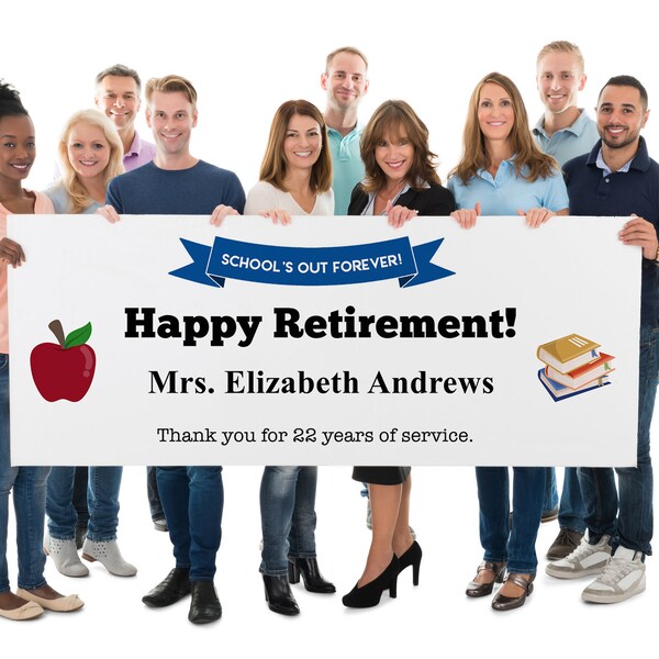 Retirement Banner to Sign - Etsy