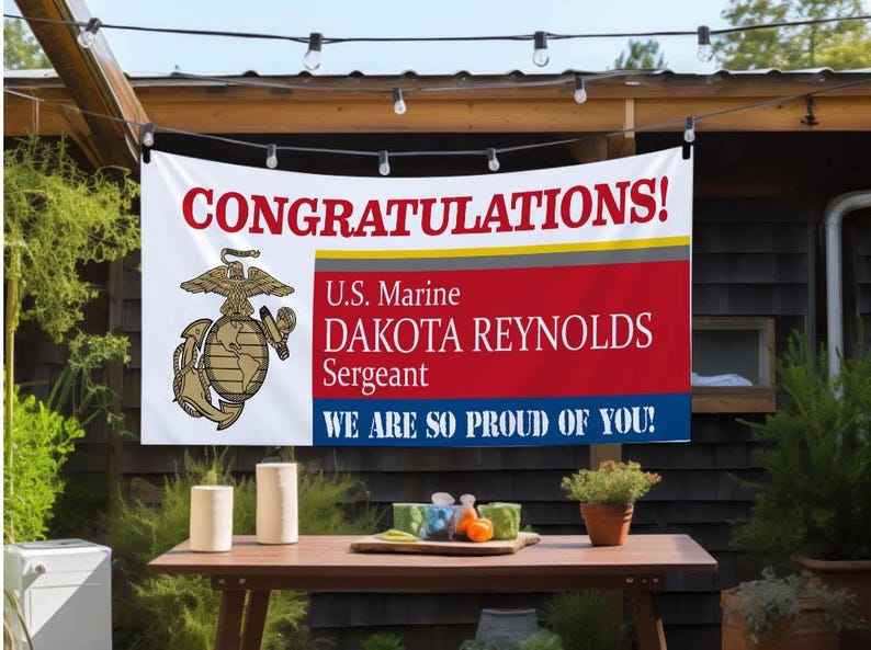 Custom U.S. Marine Vinyl Banner: Military Homecoming, Welcome Home - Etsy