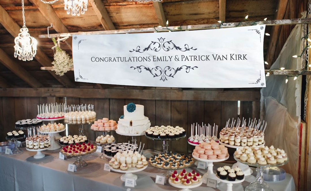 Rustic Wedding Welcome Banner: Mr and Mrs, Engagement Decor - Etsy