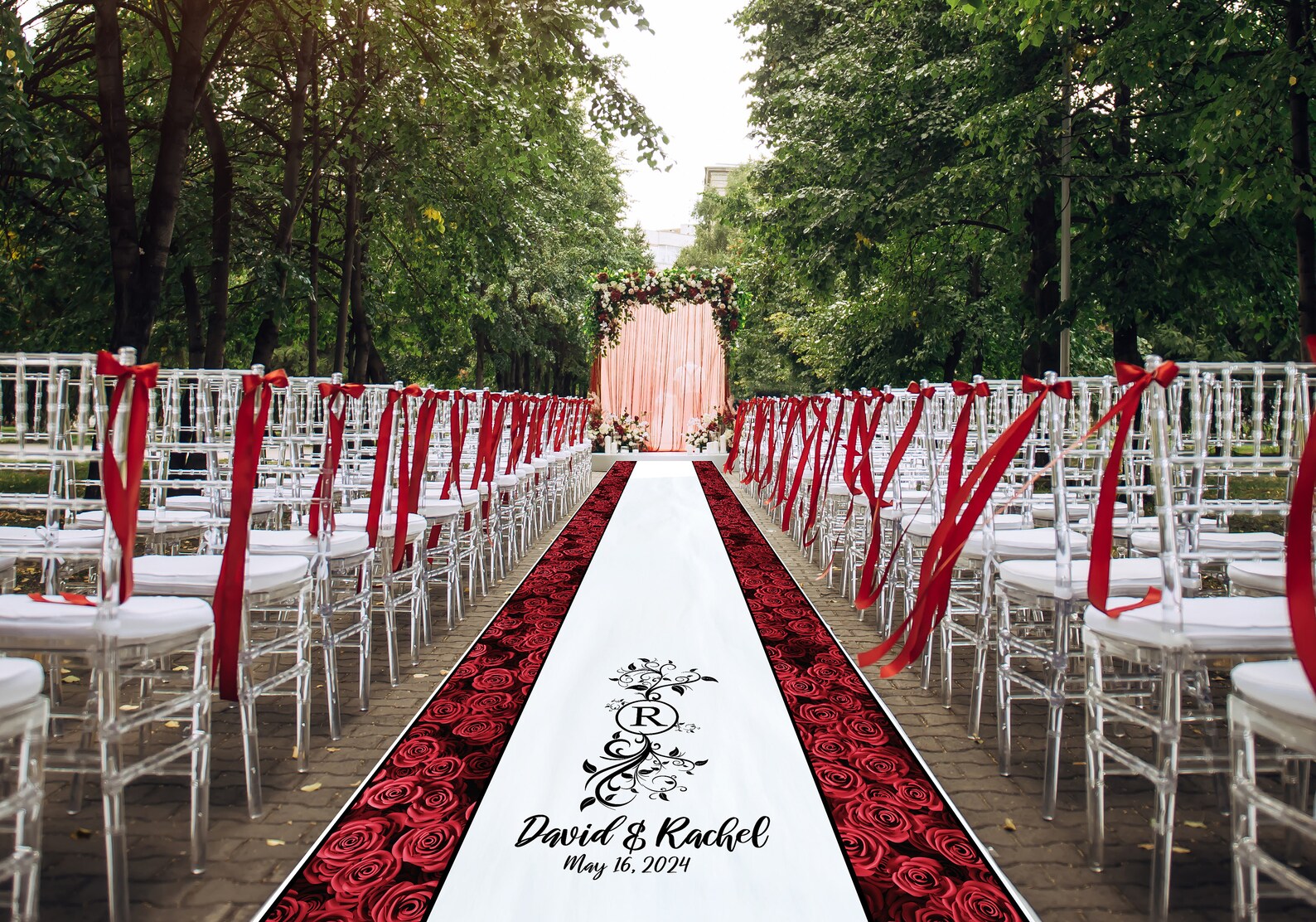 Red Rose Aisle Runner Custom Aisle Runner Aisle Runner - Etsy