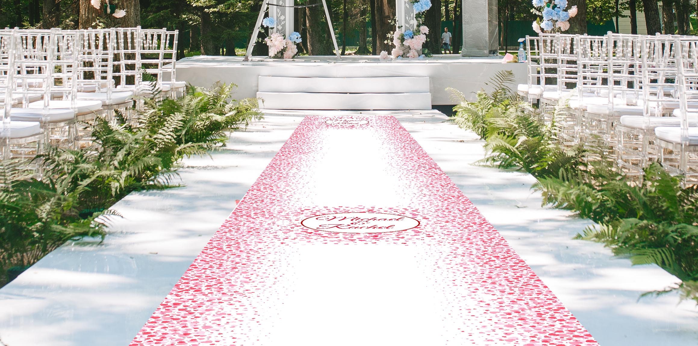 Red Hearts Wedding Aisle Runner Custom Aisle Runner Aisle | Etsy