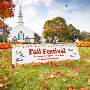 Fall Festival Banner for School or Church. You Choose the Text and ...