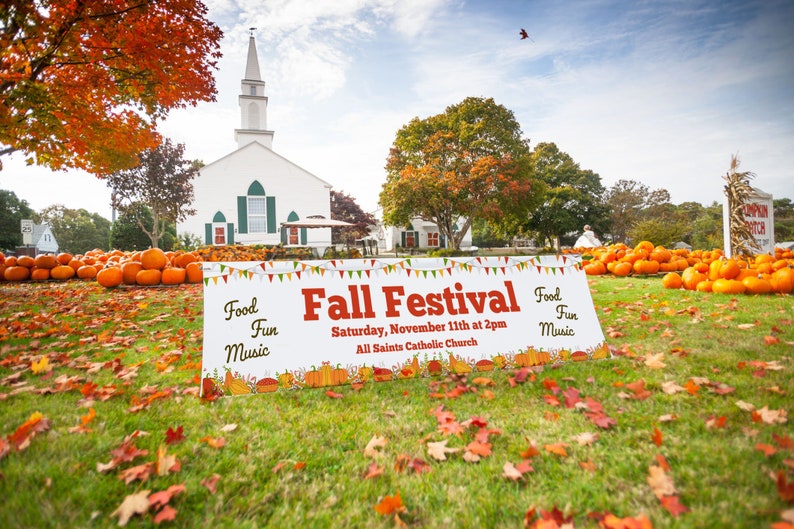 Fall Festival Banner for School or Church. School Fundraiser. Pumpkin ...