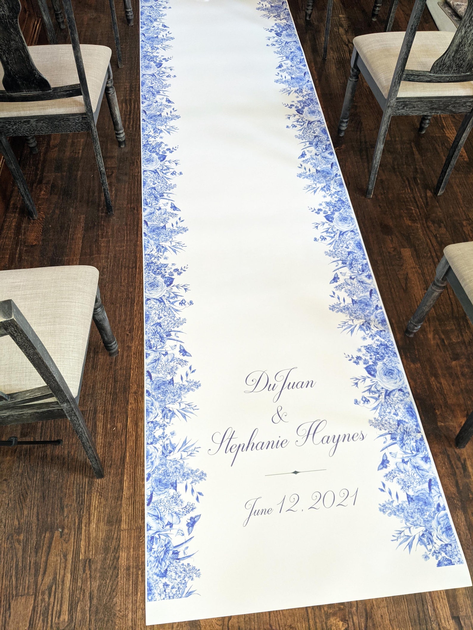 Blue Floral Custom Aisle Runner Aisle Runner Wedding Decor - Etsy