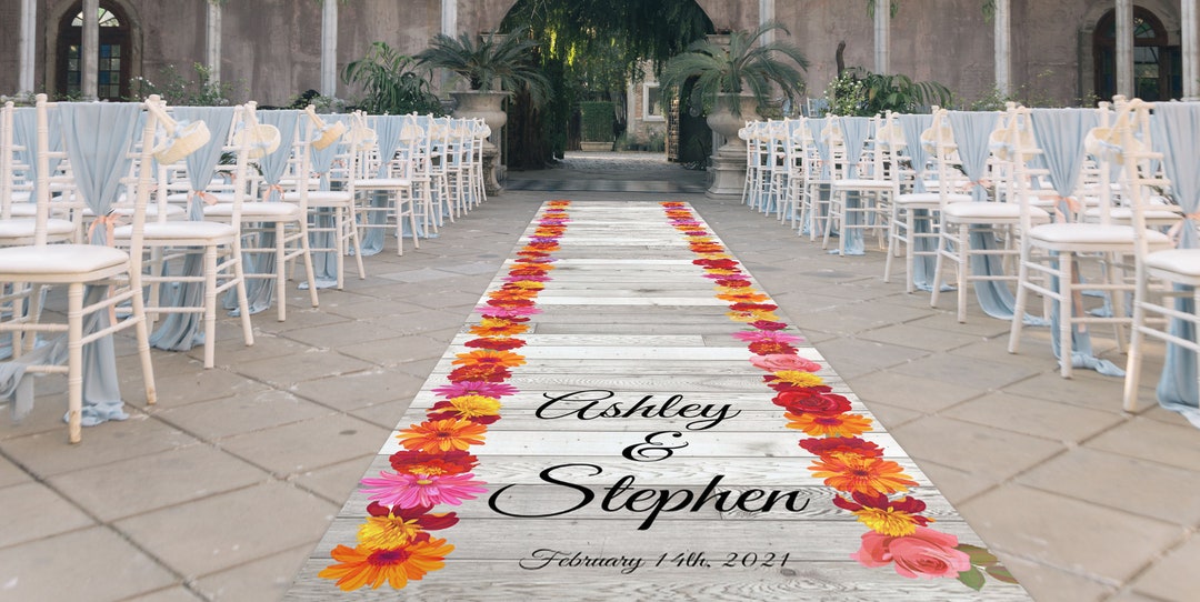 Beautiful Daisy Aisle Runner, Spring Wedding, Custom Aisle Runner ...
