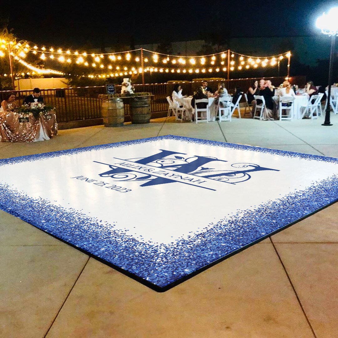 Blue Glitter Dance Floor Decal, Custom Decal, Wedding Venue, Ballroom ...