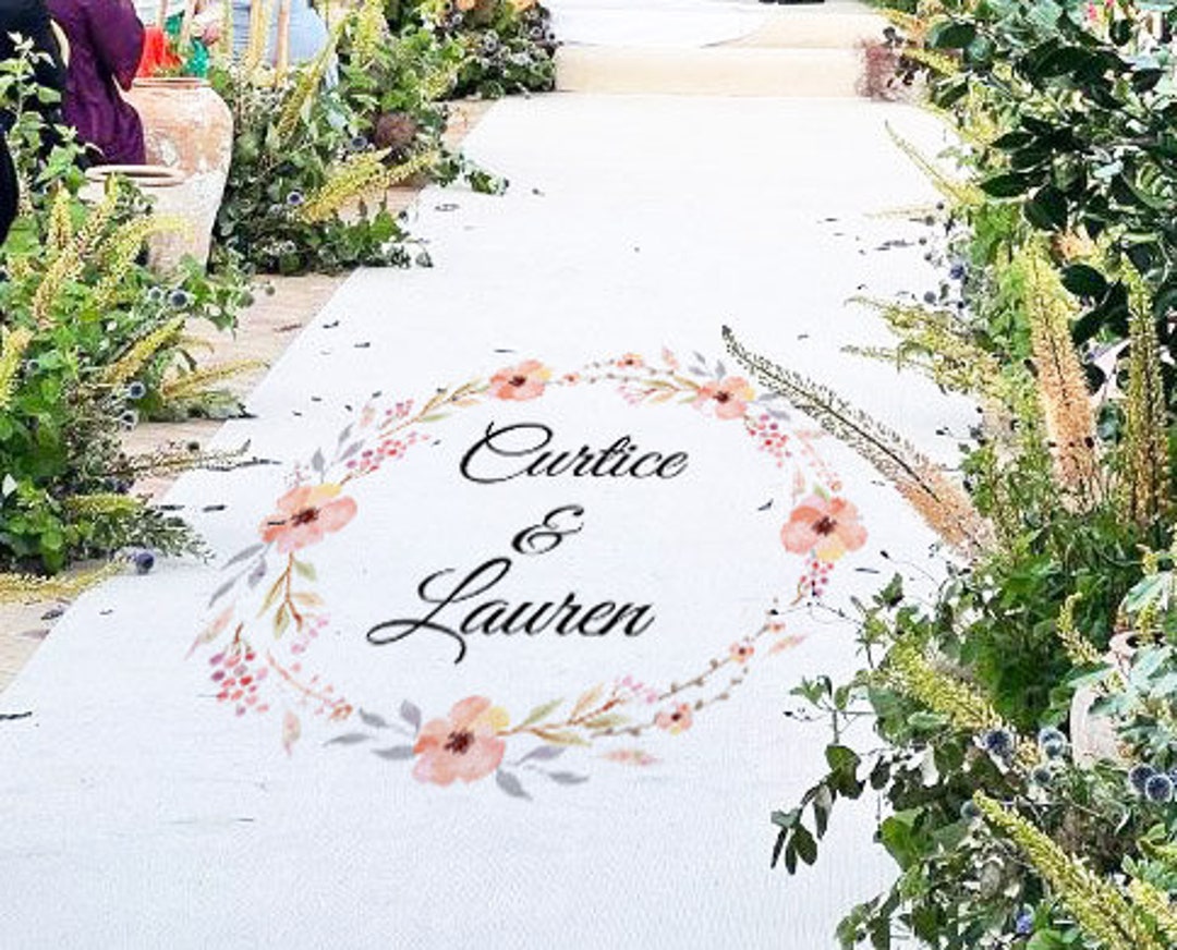 Personalized Wedding Aisle Runner: Custom Monogram, Paper or Vinyl - Etsy
