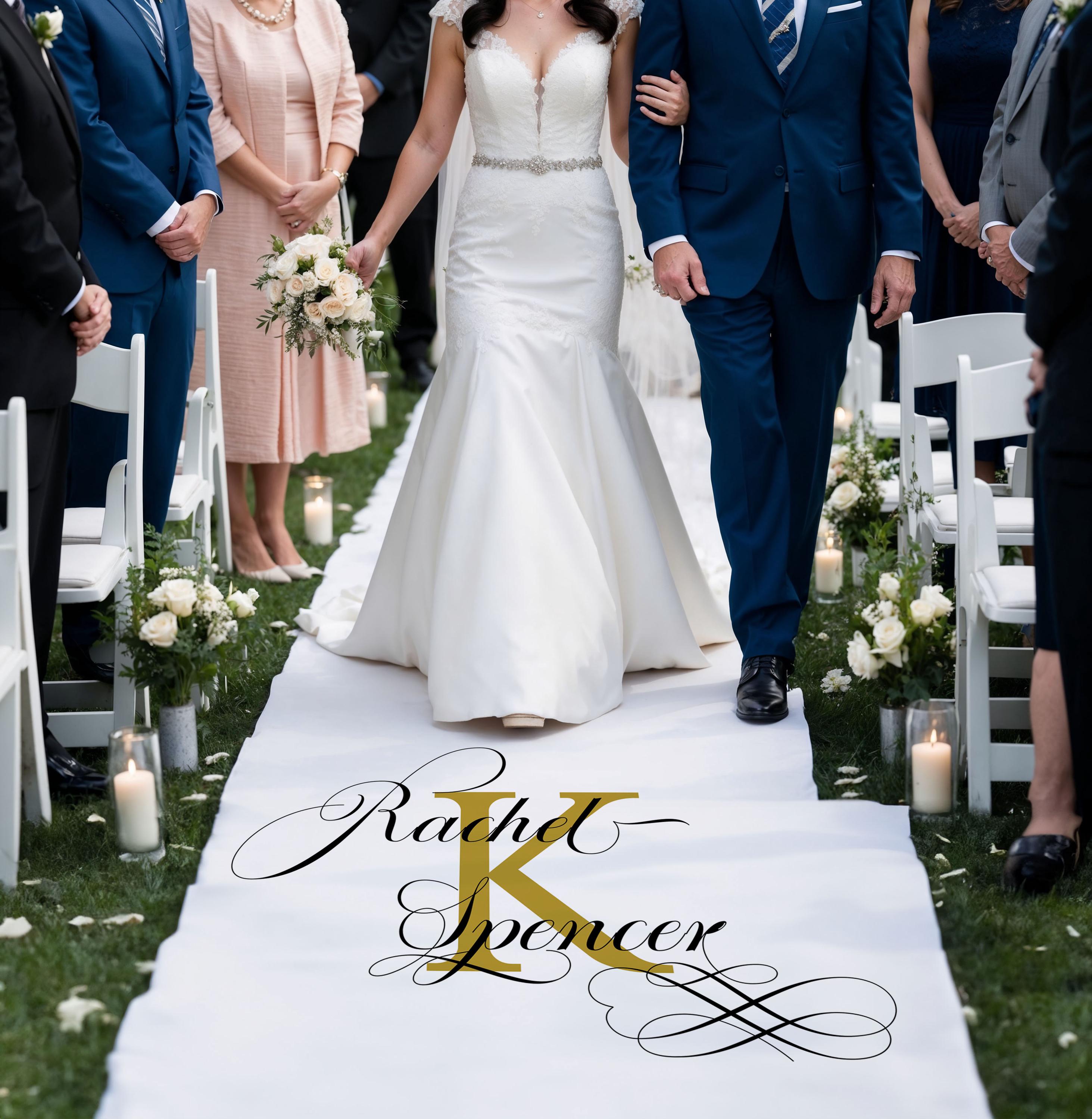Custom Monogram Wedding Aisle Runner: Black & White, Vinyl or Paper - Etsy