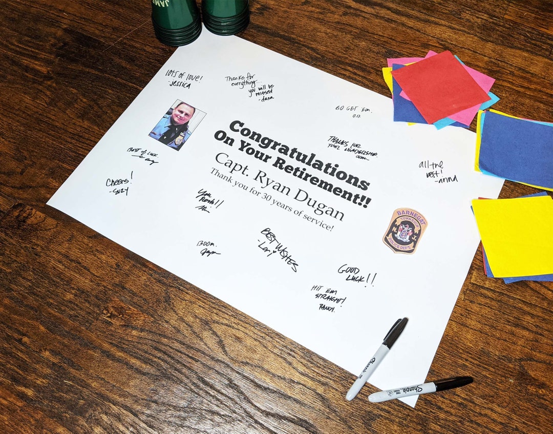 Retirement Signature Poster, Retirement Keepsake, Retiremet Party, Boss ...