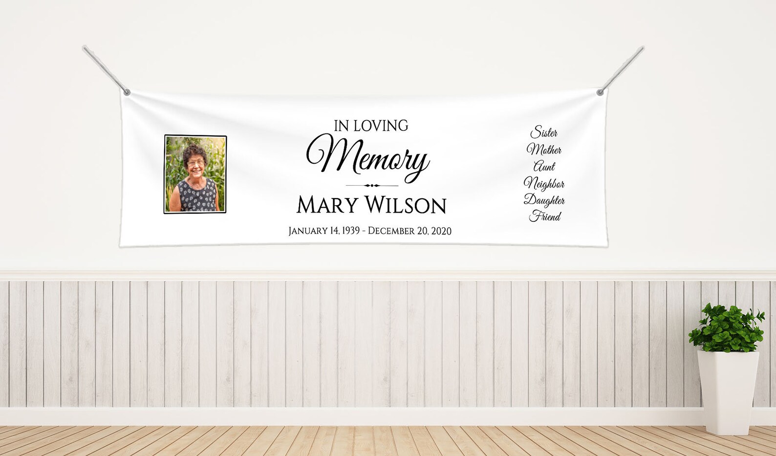 Funeral Banner Memorial Banner in Memorium. Celebration of - Etsy
