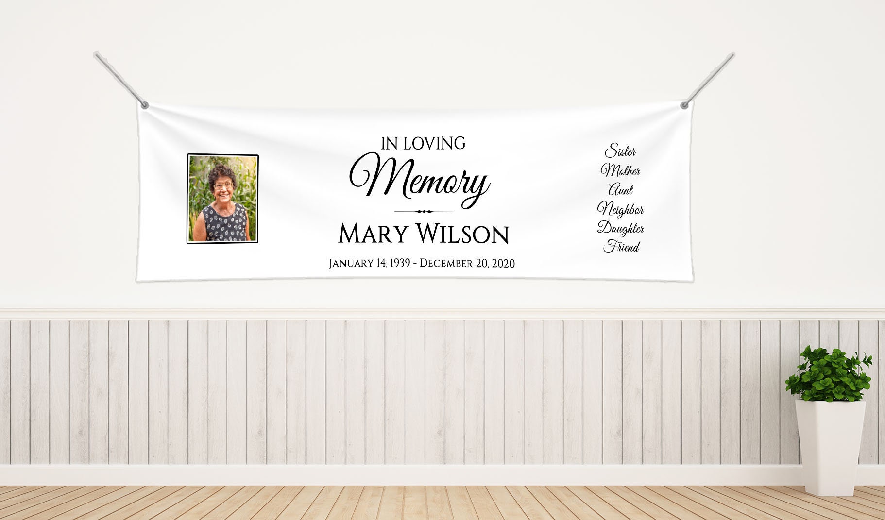 Funeral Banner Memorial Banner in Memorium. Celebration of - Etsy