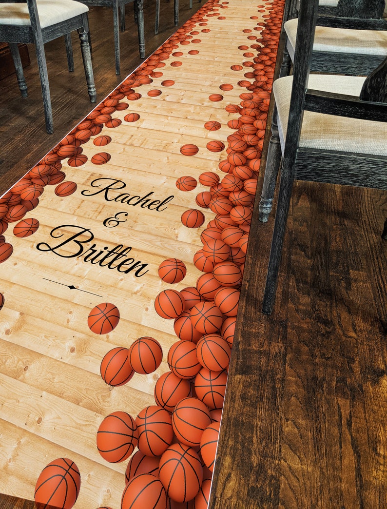 Personalized Basketball Wedding Aisle Runner: Sports Theme Party Decor ...