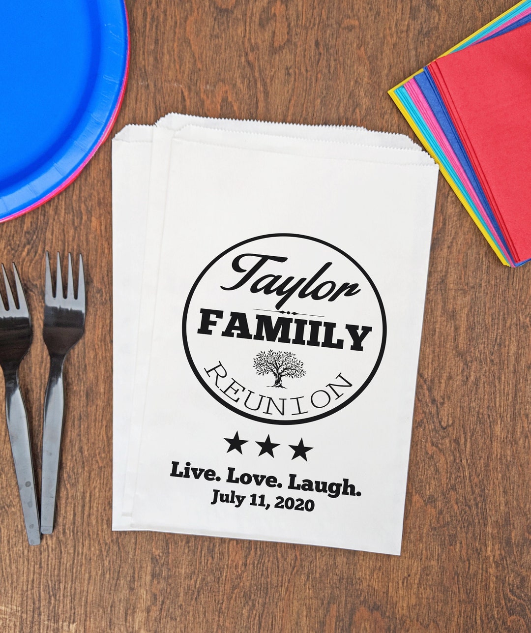 Personalized Family Reunion Favor Bag: Custom Names & Dates - Etsy