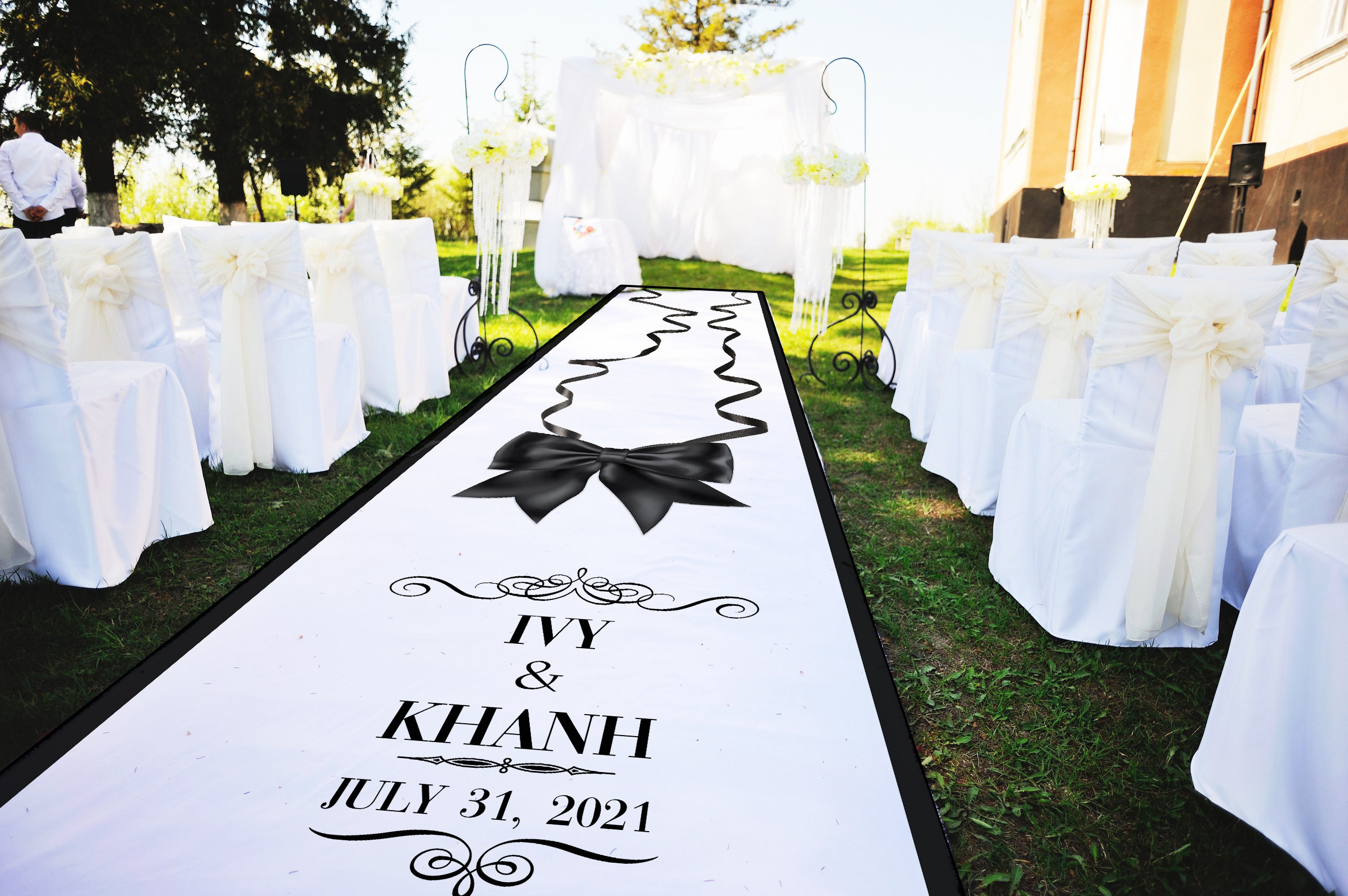 Black Ribbon Aisle Runner Custom Aisle Runner Aisle Runner - Etsy