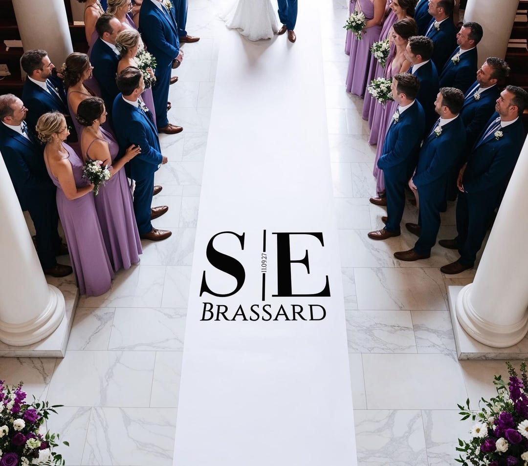 Custom Monogram Wedding Aisle Runner: Elegant Ceremony Decor - Etsy