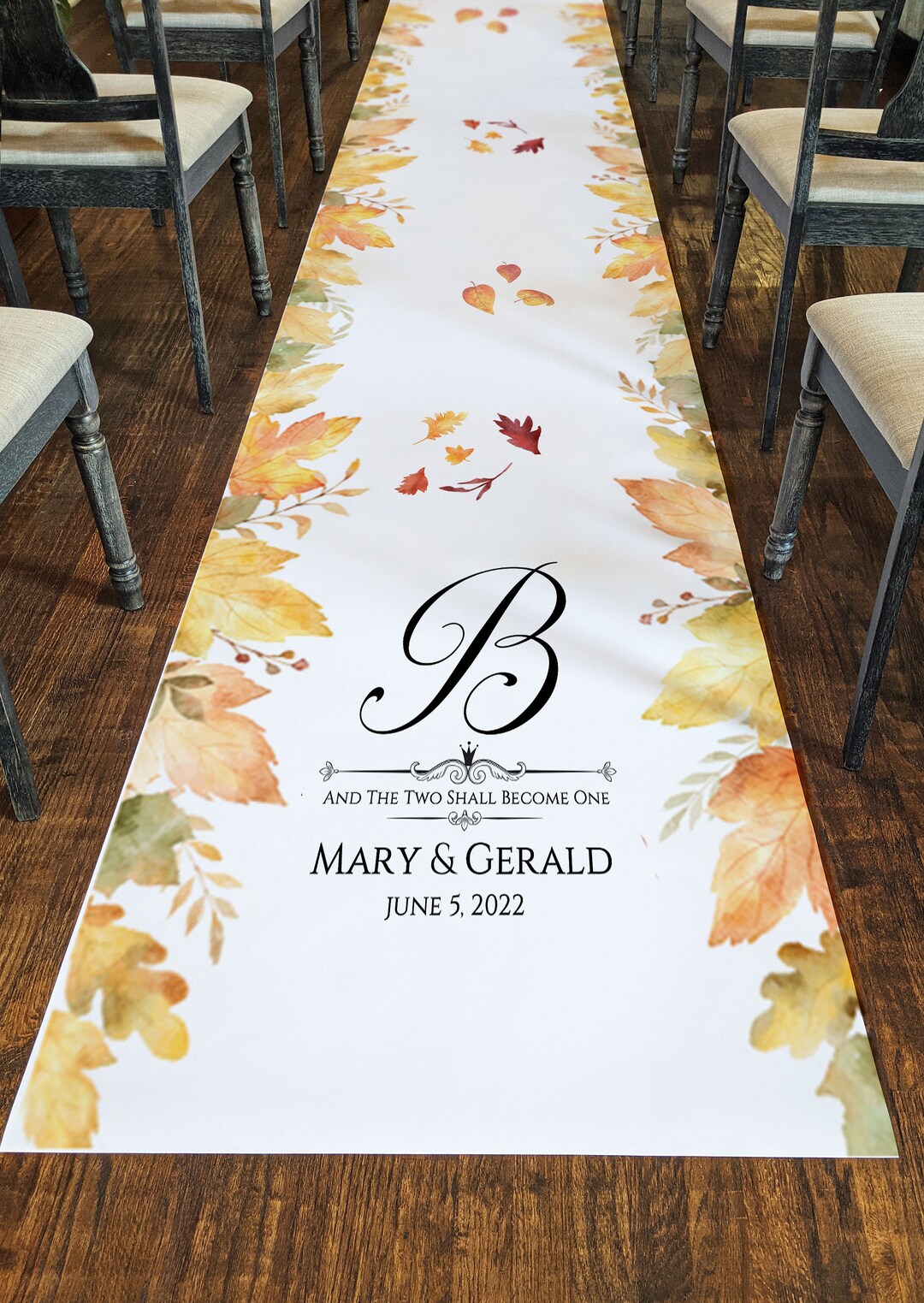 Custom Fall Leaves Wedding Aisle Runner: Personalized Autumn Decor - Etsy