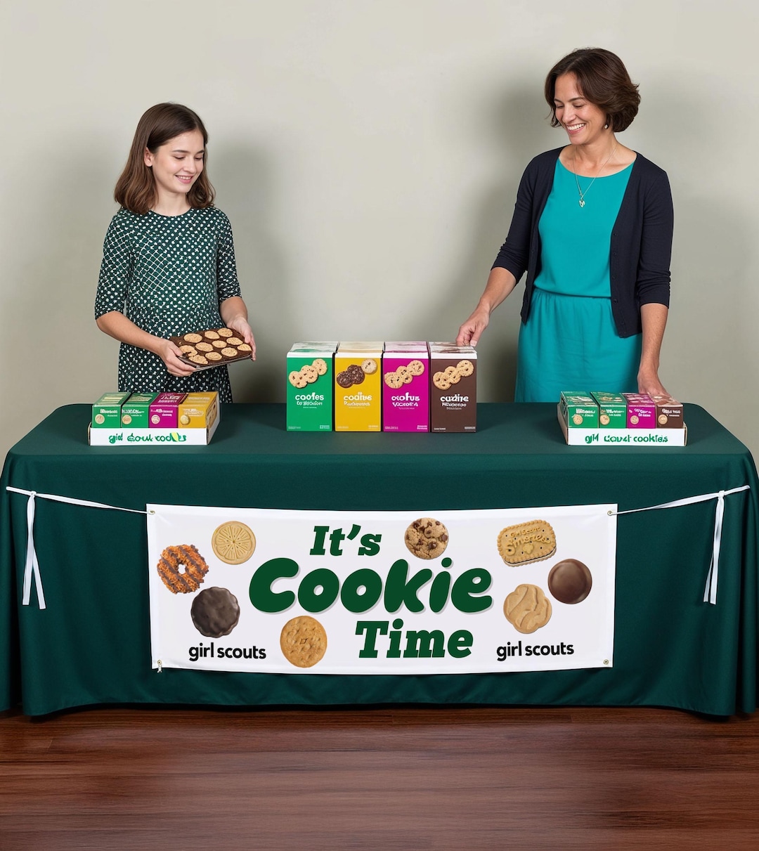Girl Scout Cookies Sales Banner. Cookie Table Banner. Fundraiser. Ships ...