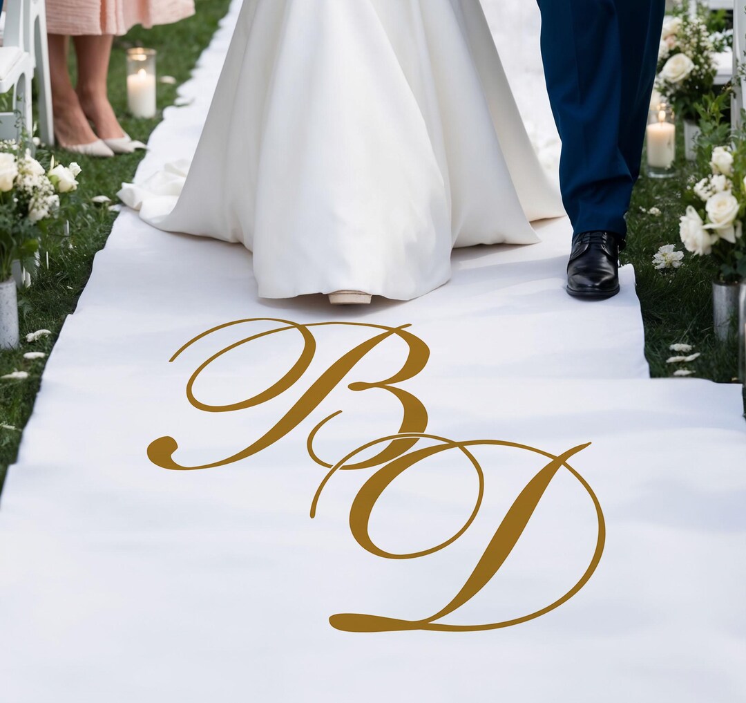 Personalized Wedding Aisle Runner, Custom Monogram Aisle Runner ...