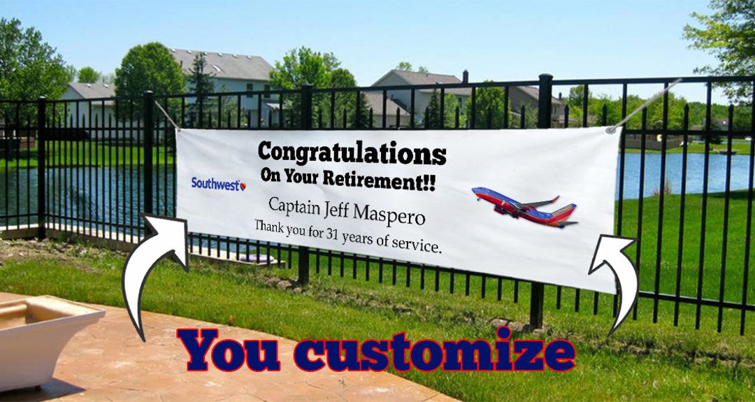 Personalized Pilot Retirement Banner: Military, Air Force, Airline - Etsy