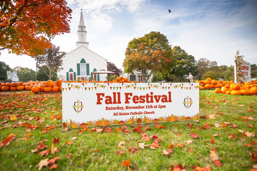 Fall Festival Banner for School or Church. You Choose the Text and ...