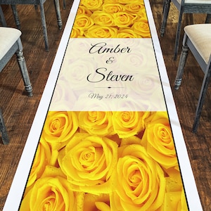 Yellow Rose Aisle Runner, Custom Aisle Runner, Wedding Decor, Yellow ...