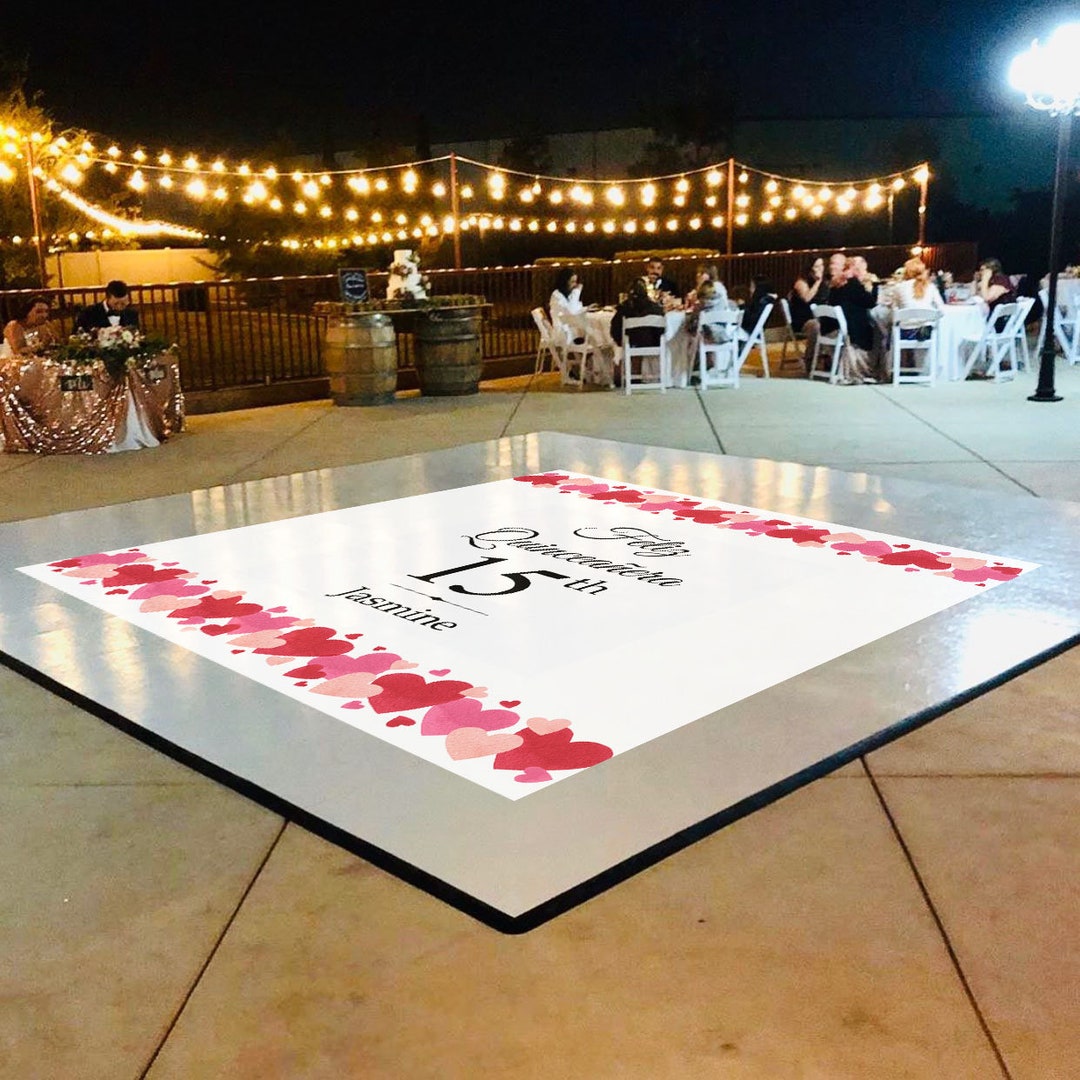 Red Hearts Dance Floor Decal, Custom Floor Decal, Quincenera, 16th ...