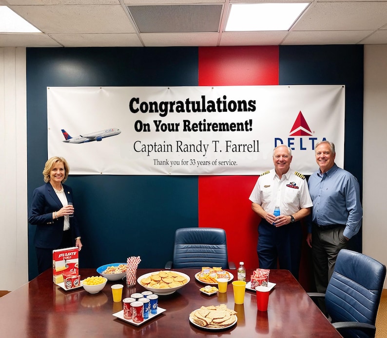 Personalized Airline Pilot Retirement Banner: Airline Party Decoration ...