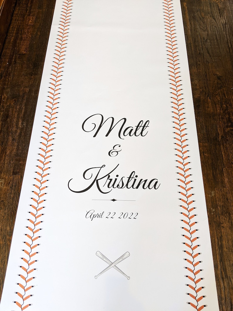 Baseball Theme Wedding Aisle Runner Custom Aisle Runner | Etsy